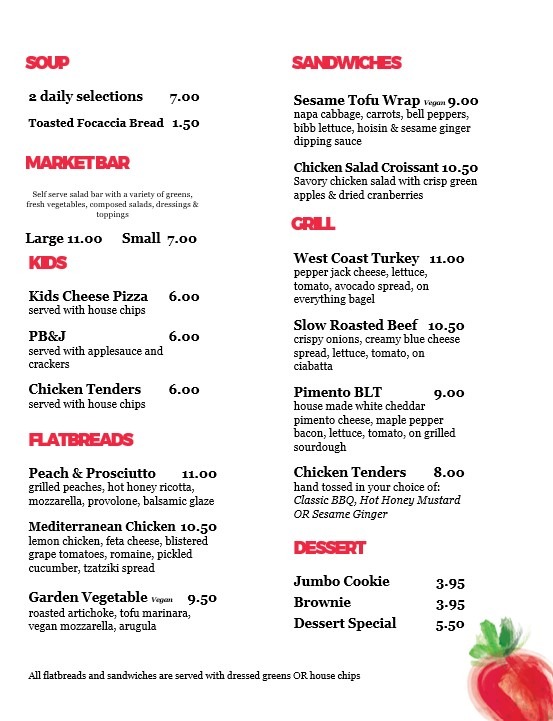 cafe menu spring - Lewis Ginter Botanical Garden
